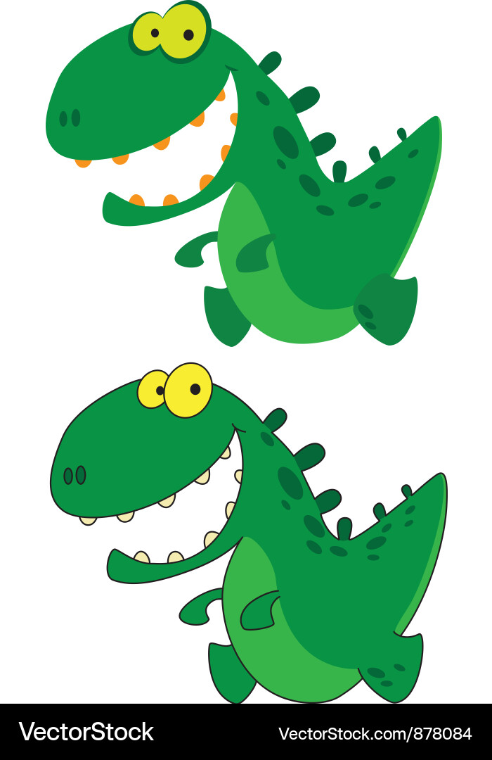 Little smile dino Royalty Free Vector Image - VectorStock
