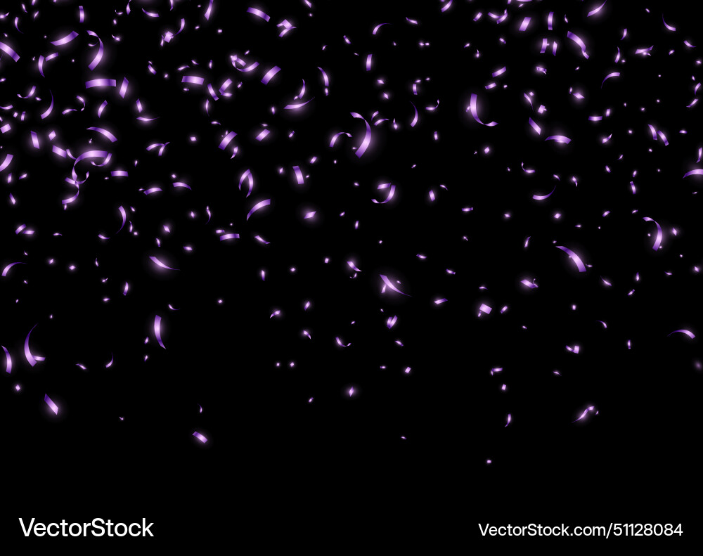 Purple confetti falling paper ribbons isolated on Vector Image