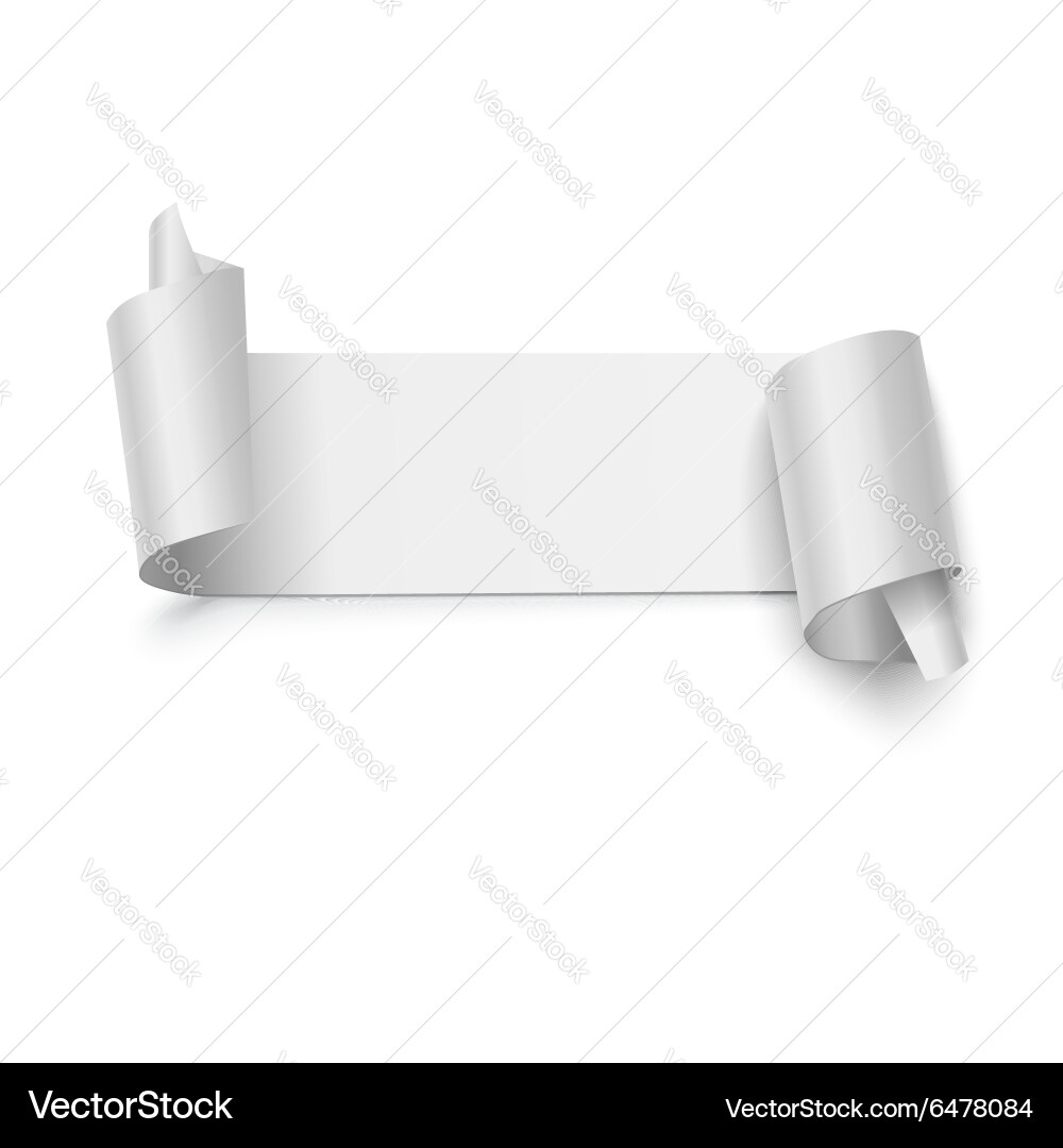 Realistic curved paper banner Royalty Free Vector Image