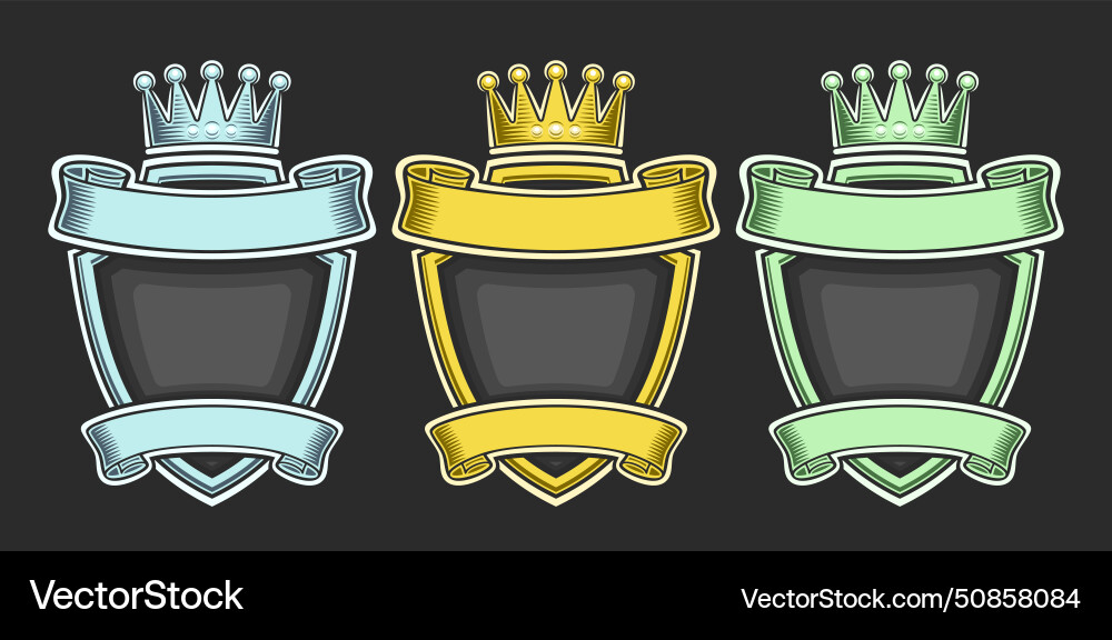 Royal crests set Royalty Free Vector Image - VectorStock