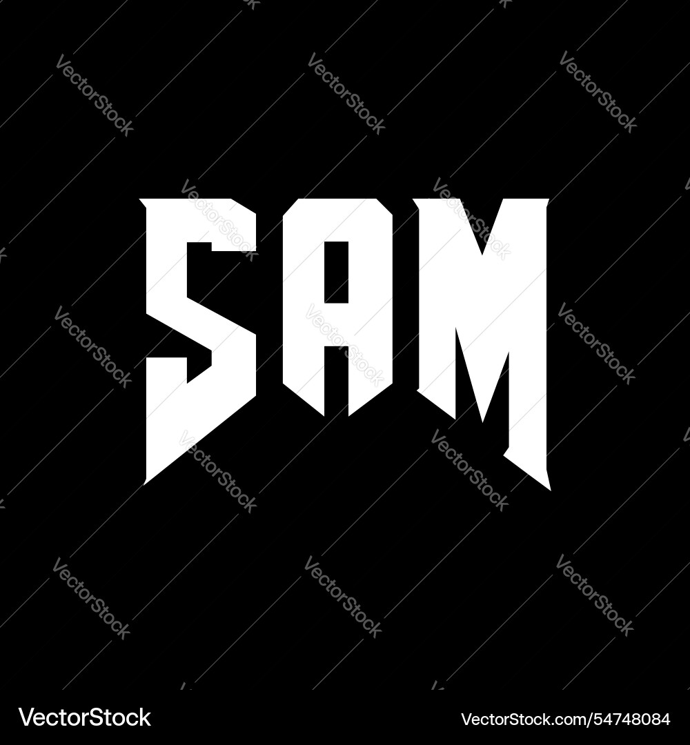 Sam letter logo design for technology company Vector Image