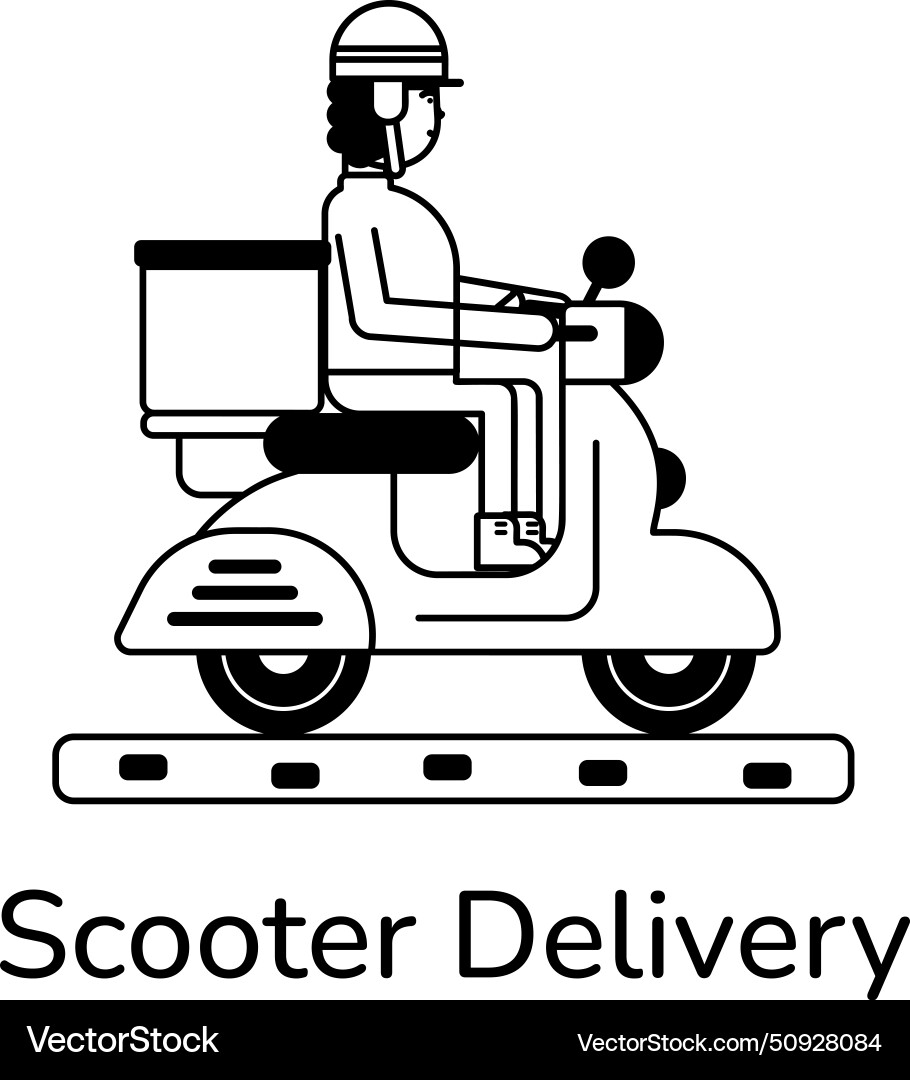 Scooter delivery Royalty Free Vector Image - VectorStock