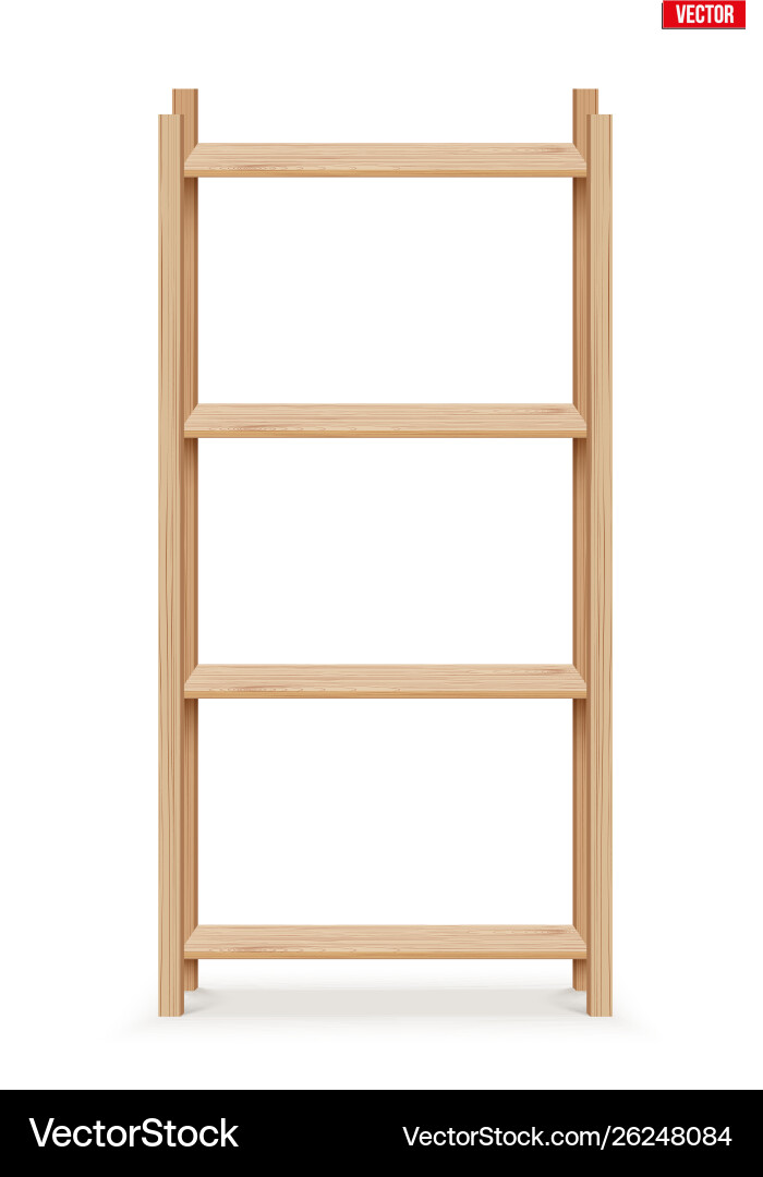 Wooden rack storage stand Royalty Free Vector Image
