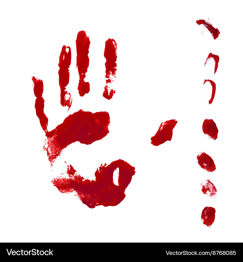 Blood Handprint - Horror Print Royalty Free Vector Image