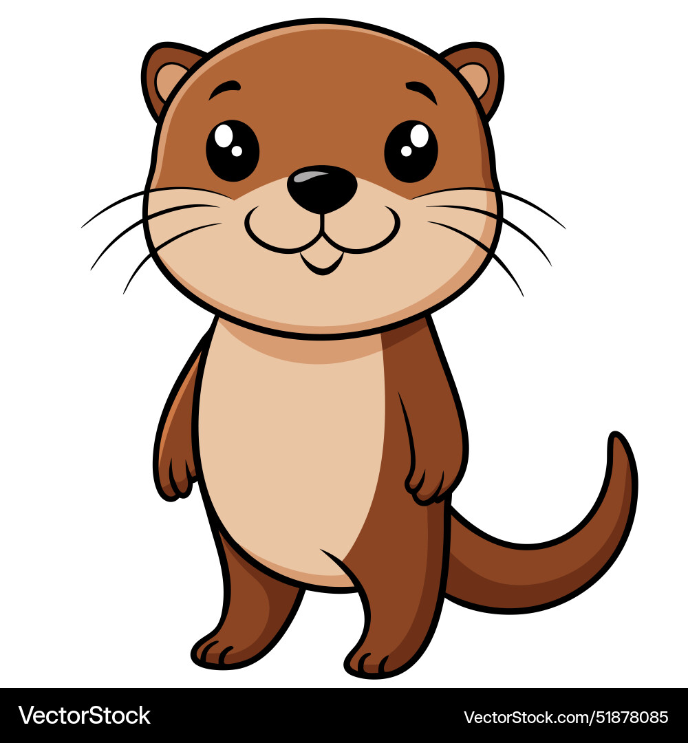 Cute otter cartoon icon Royalty Free Vector Image