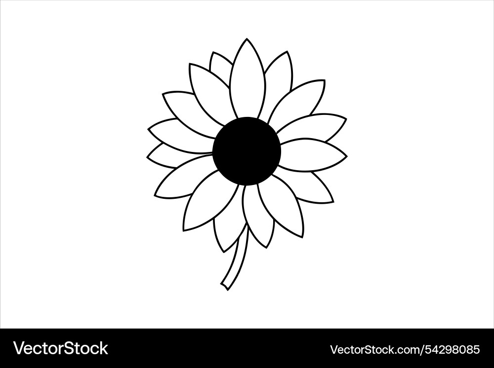 Flower simple sunflower icon art Royalty Free Vector Image