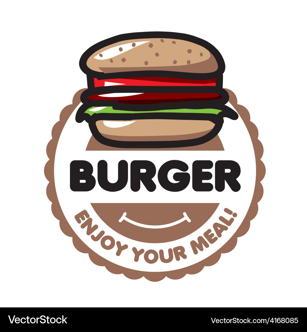 Logo burger for menu restaurant or cafe Royalty Free Vector