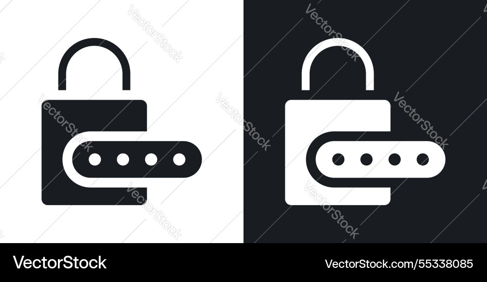 Password icons set black and colored style Vector Image