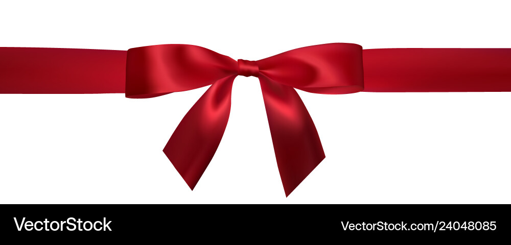 Realistic red bow with horizontal ribbons Vector Image
