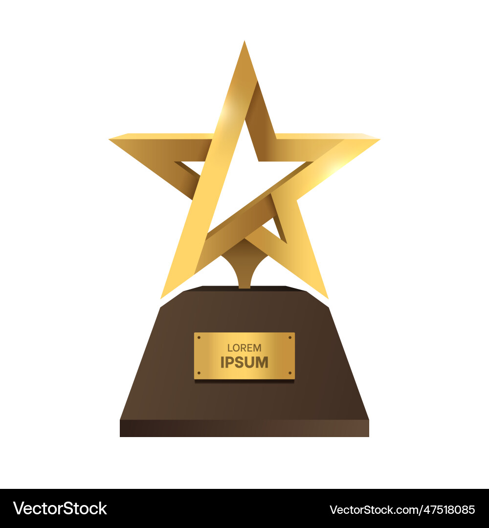 Star trophy award gold prize Royalty Free Vector Image