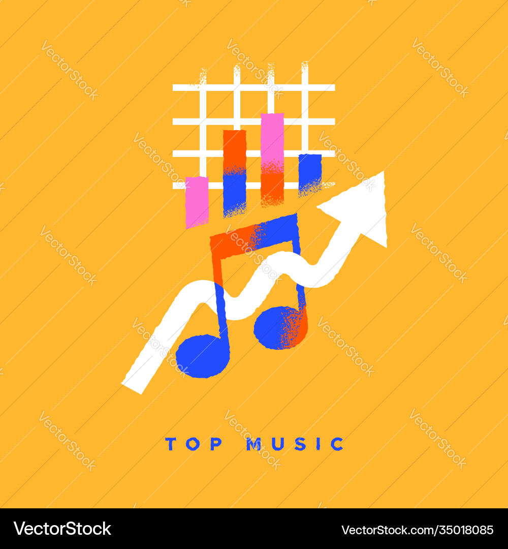 Top music chart cartoon icon concept isolated Vector Image