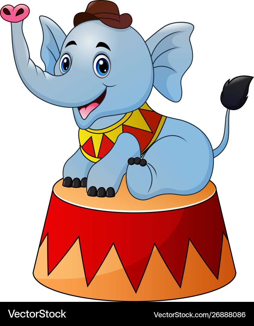 Circus elephant Cartoon auf der Bühne Lizenzfreier Vektor