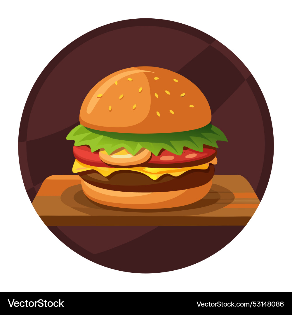 Delicious Beef Burger Royalty Free Vector Image