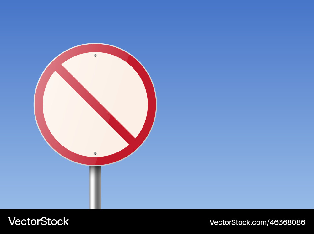 Do not enter white and red round glossy Royalty Free Vector