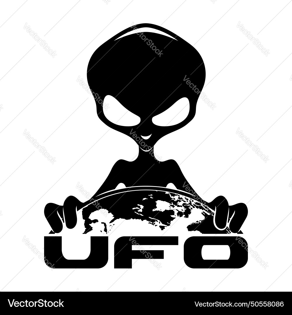 Extraterrestrial alien and planet earth icon Vector Image