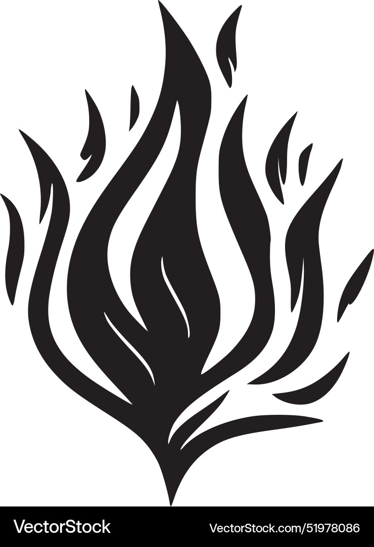 Fire - minimalist and flat logo Royalty Free Vector Image