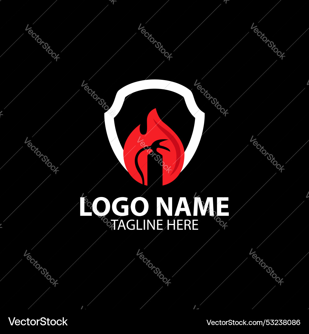 Fire safety equipment logo design Royalty Free Vector Image