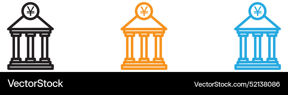 Japanese bank logo set collection for web app ui Vector Image
