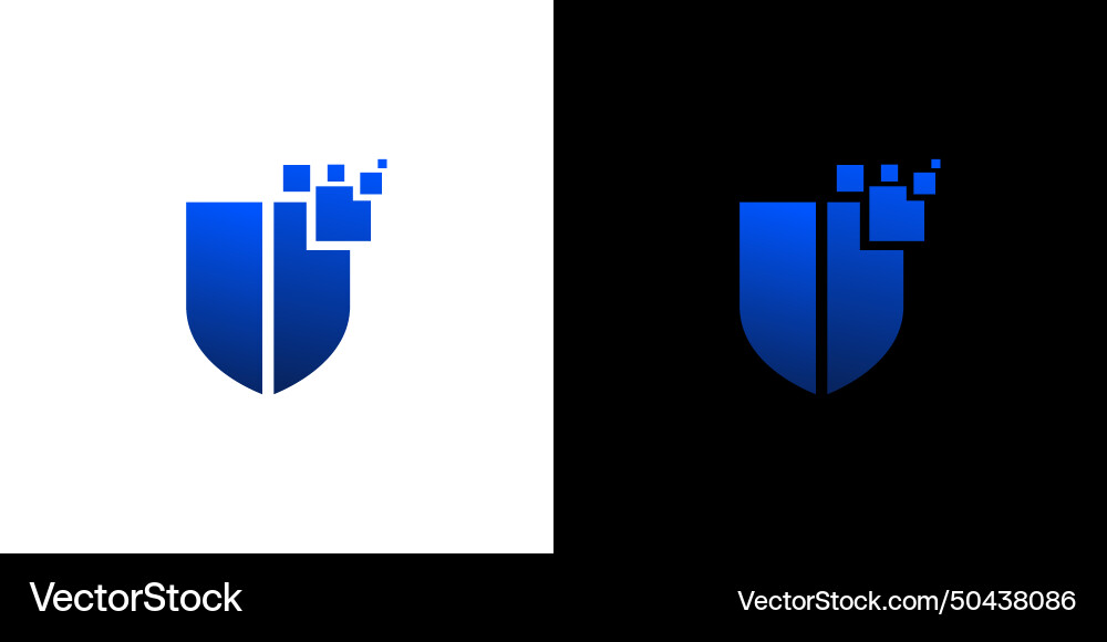 Modern and strong cyber security logo design Vector Image