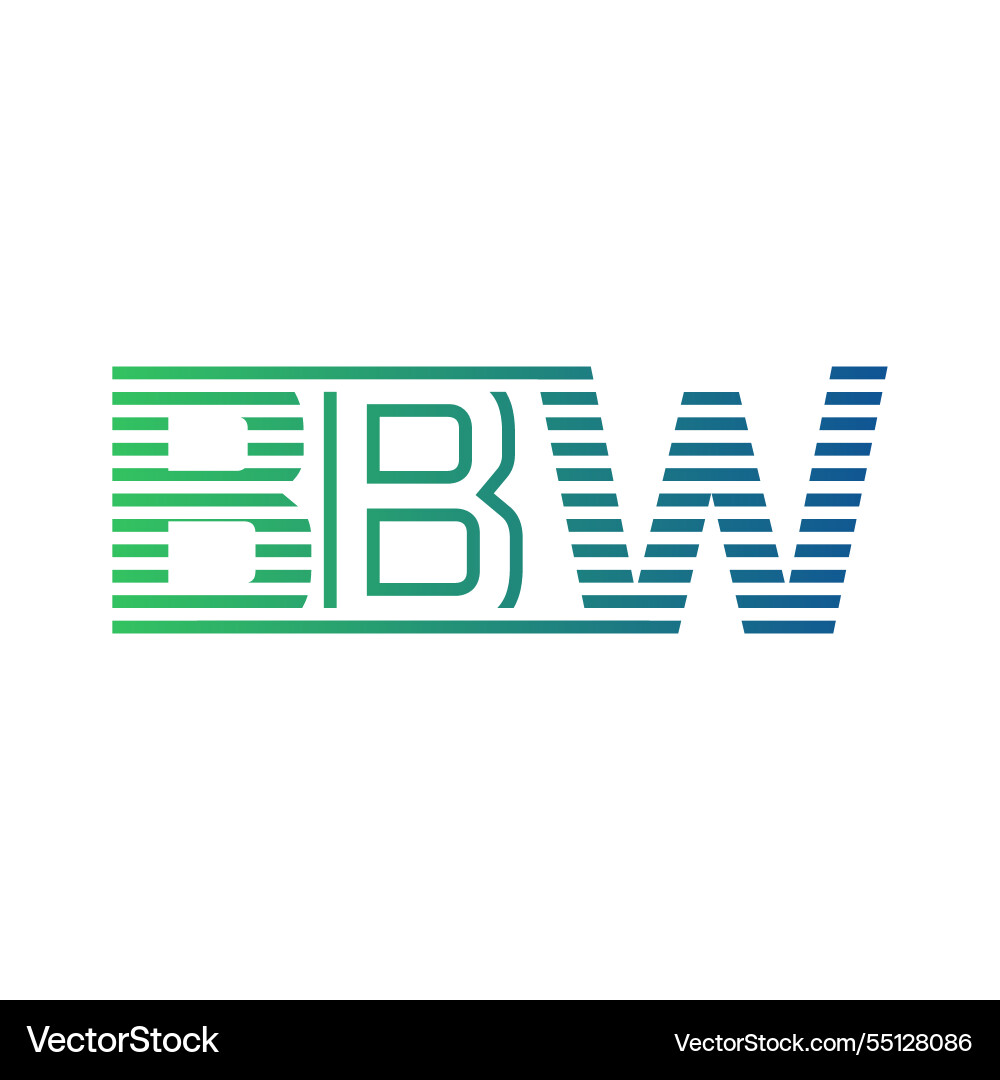 Modern bbw logo design letter minimalist Vector Image