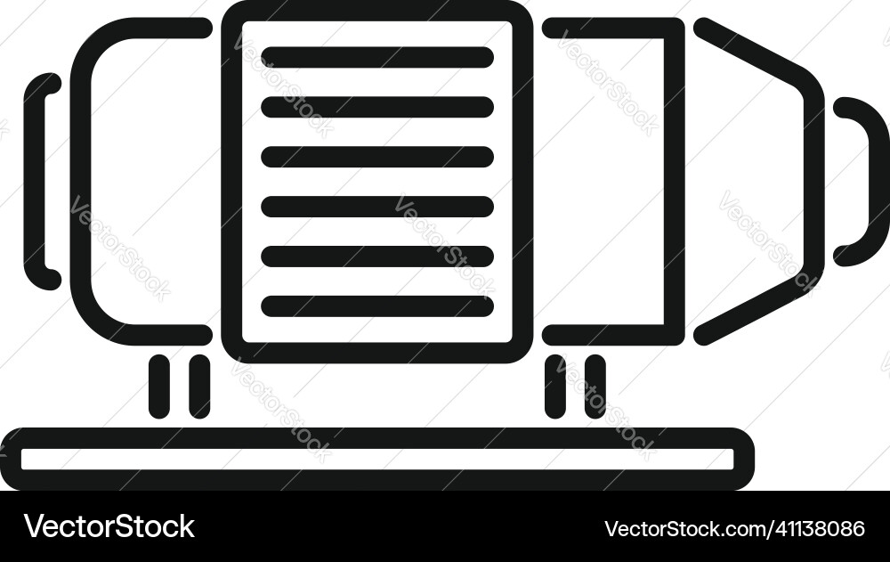 Motor pump icon outline engine system Royalty Free Vector