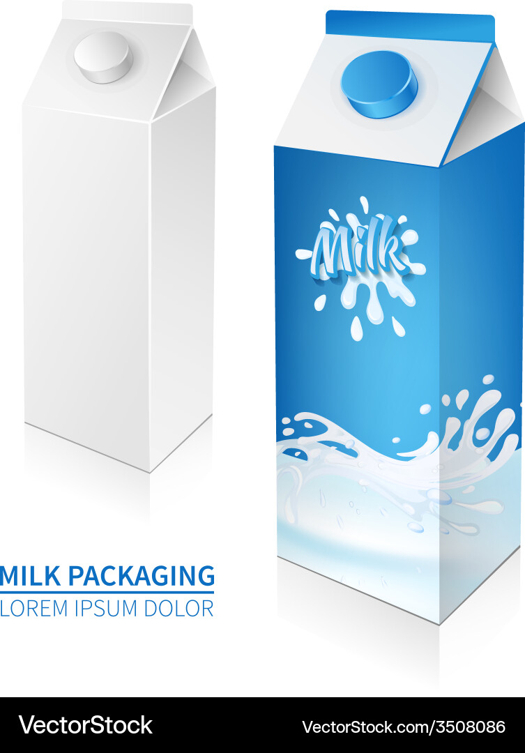 Package milk box Royalty Free Vector Image - VectorStock