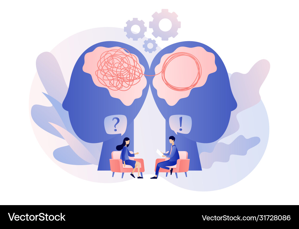 Psychologist consulting patient psychotherapy Vector Image