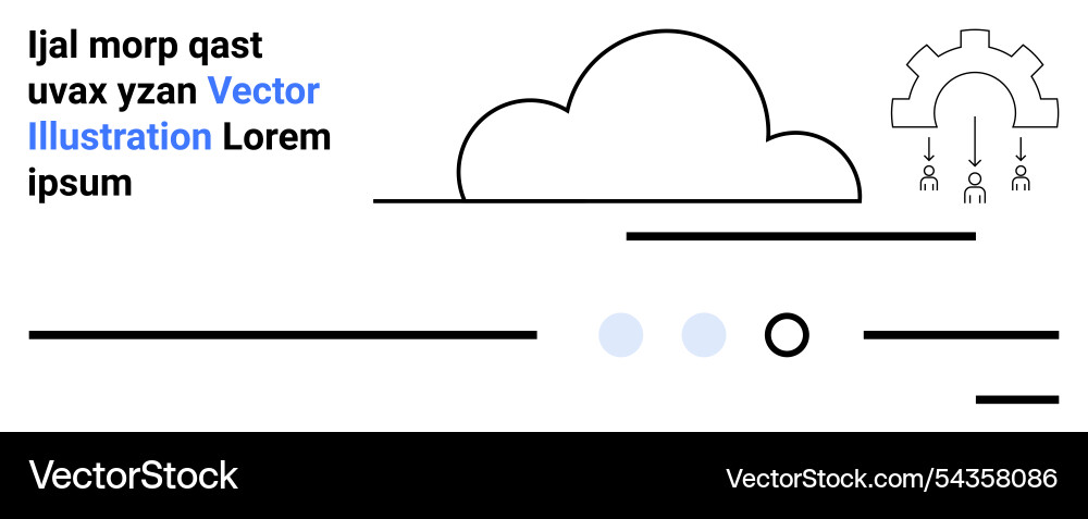 Simplified cloud with gear icon and text elements Vector Image