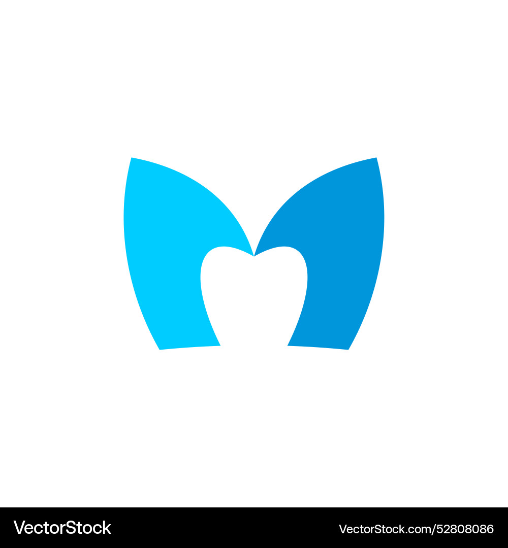 Tooth dental logo letter m icon Royalty Free Vector Image