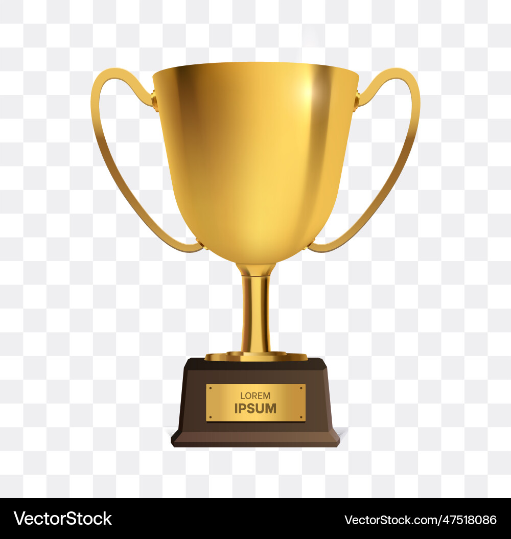 Trophy cup gold prize Royalty Free Vector Image