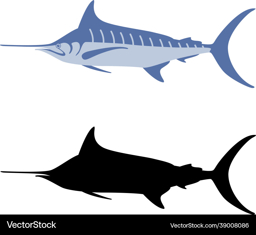 Tropical Marlin Flat Style Royalty Free Vector Image