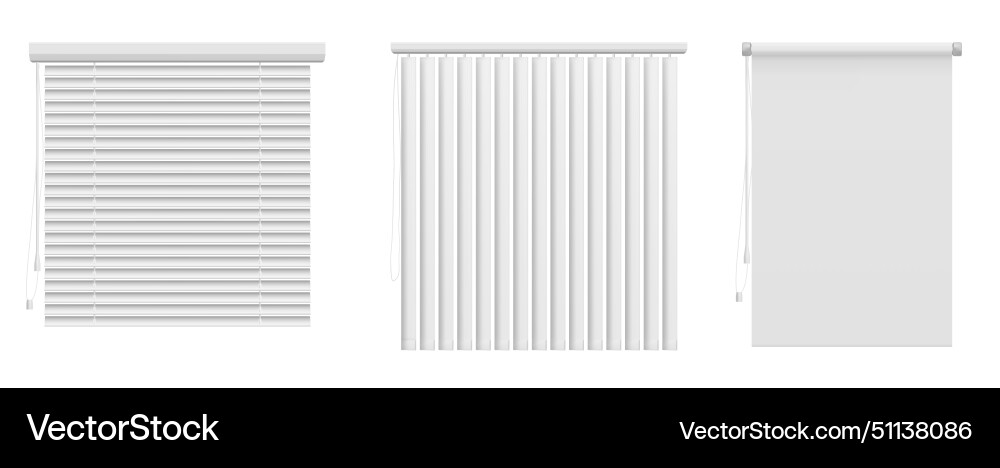 Window blinds set isolated on white background Vector Image