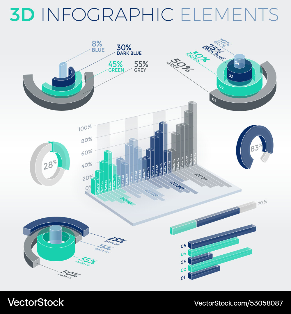 3d infographic elements Royalty Free Vector Image