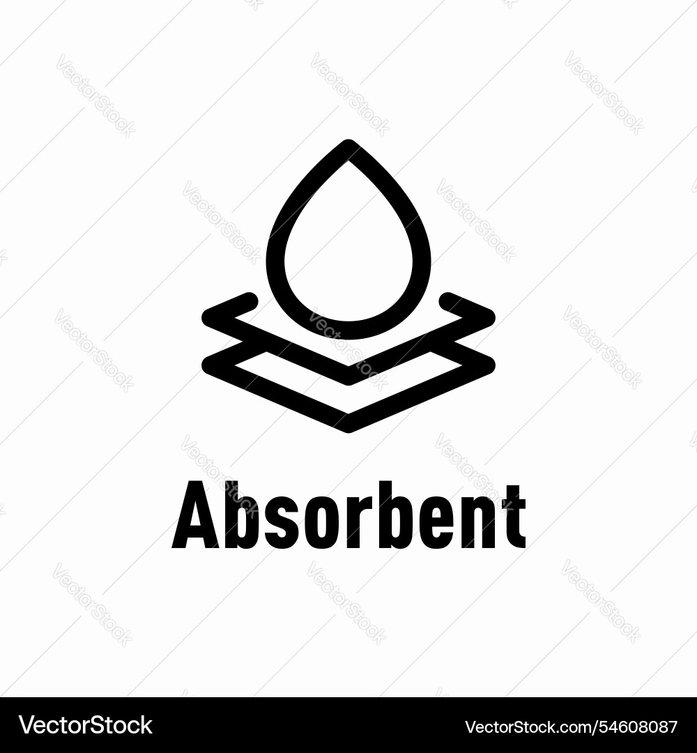 Absorbent property information sign Royalty Free Vector