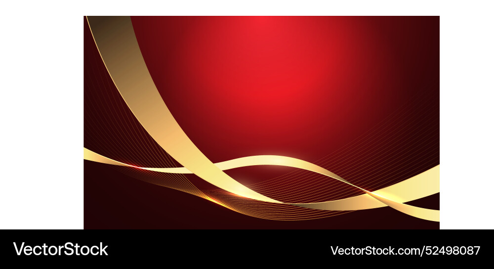 Abstract luxury gold ribbon line wave curve Vector Image