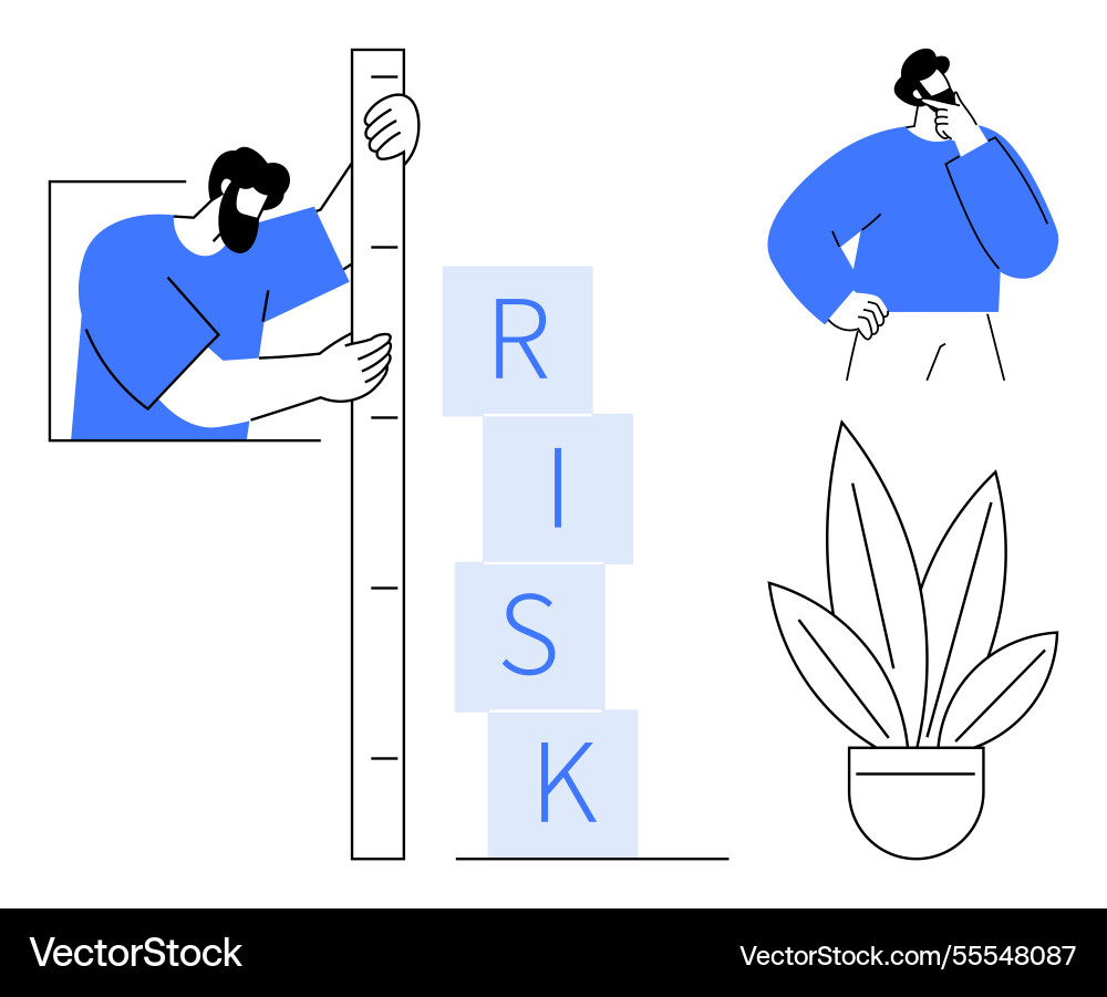 Assessing risk management with creative Royalty Free Vector