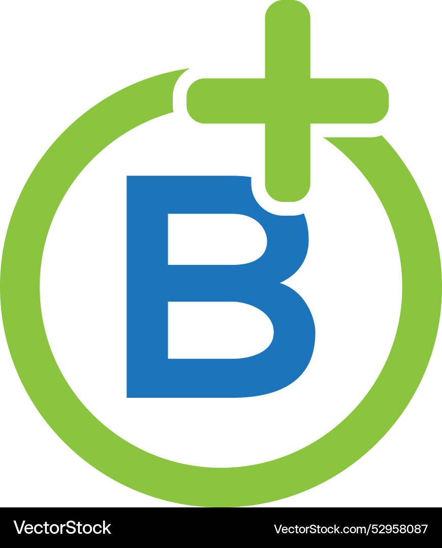 B plus logo design template Royalty Free Vector Image