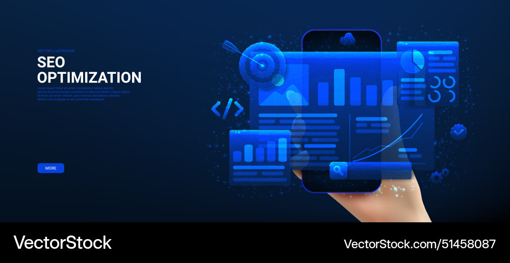 Creative banner of seo optimization Royalty Free Vector