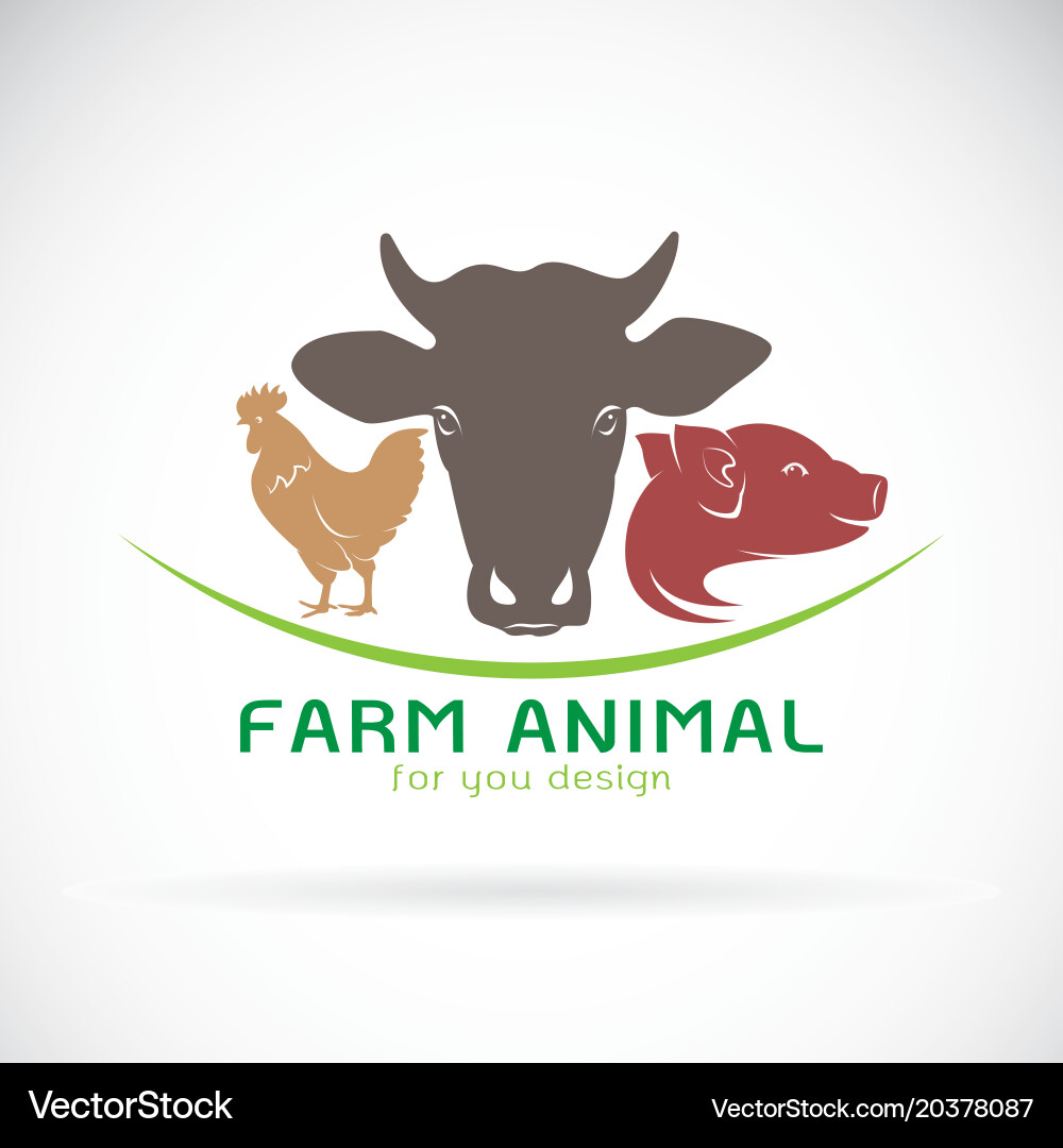 Farm Animal Label Set Royalty Free Vector Image