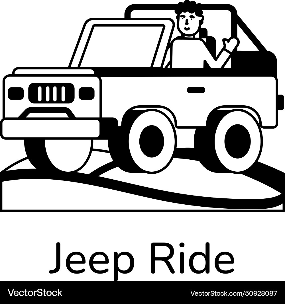 Jeep ride Royalty Free Vector Image - VectorStock