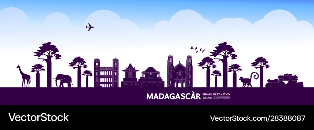 Madagascar travel destination Royalty Free Vector Image