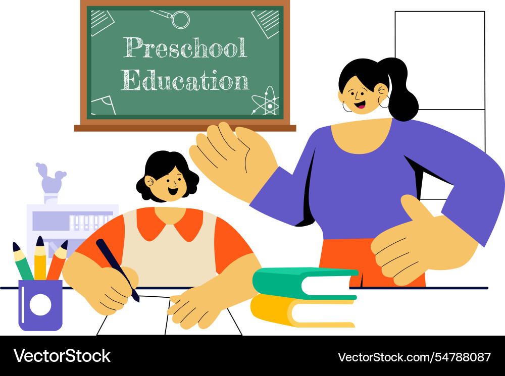Preschool education featuring early childhood Vector Image