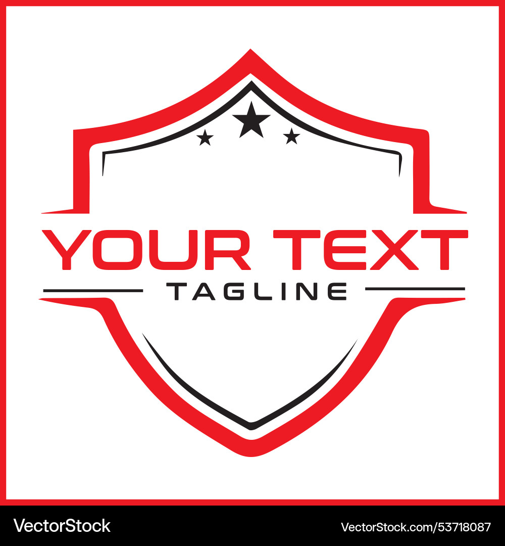 Shield masculine logo design Royalty Free Vector Image