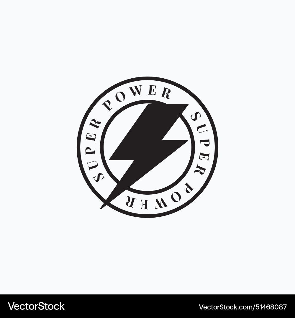Simple electric power logo design Royalty Free Vector Image