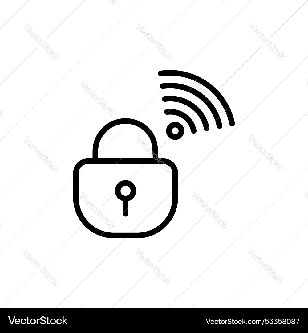 Smart lock icon set keyless technology Royalty Free Vector