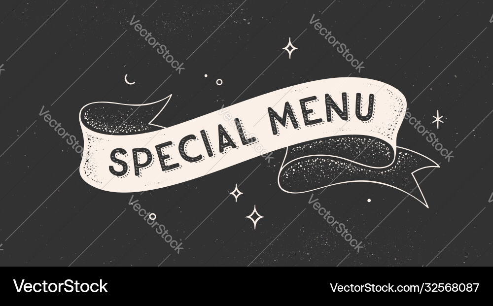Special menu vintage ribbon Royalty Free Vector Image