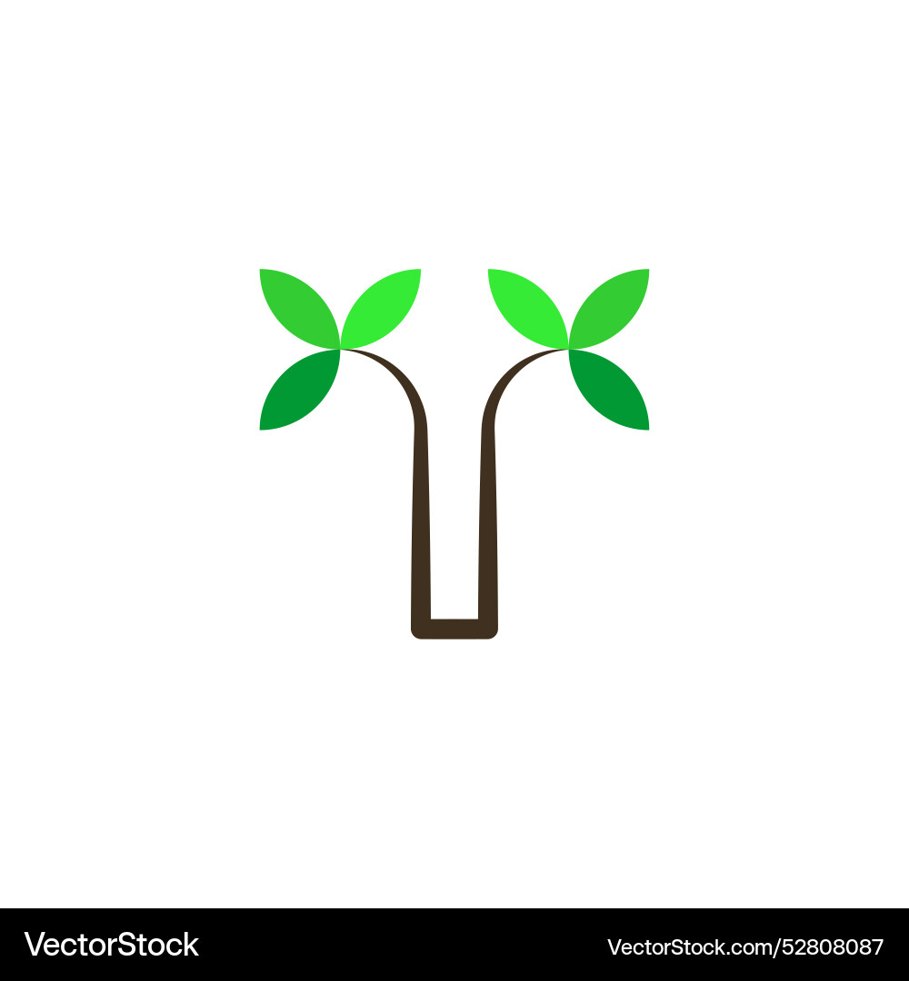 Tree leaf letter t plant logo icon Royalty Free Vector Image