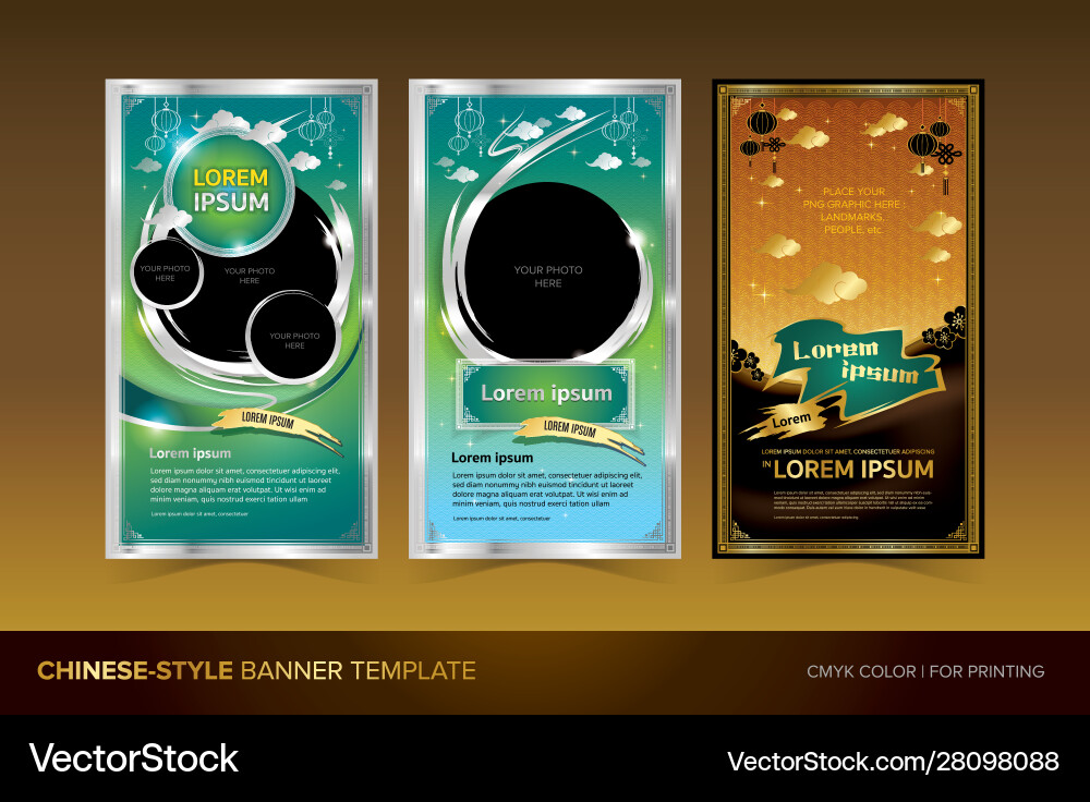 A pack chinese banner template Royalty Free Vector Image