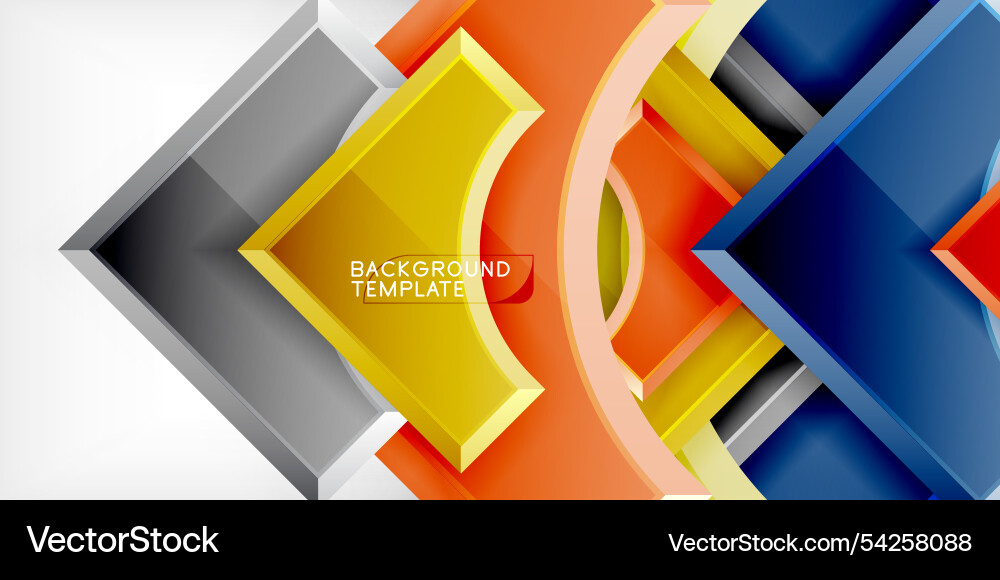 Arrow with round elements color geometric shapes Vector Image