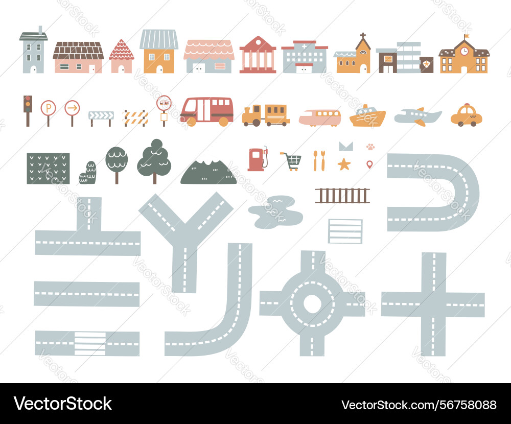 Create buildable map Royalty Free Vector Image
